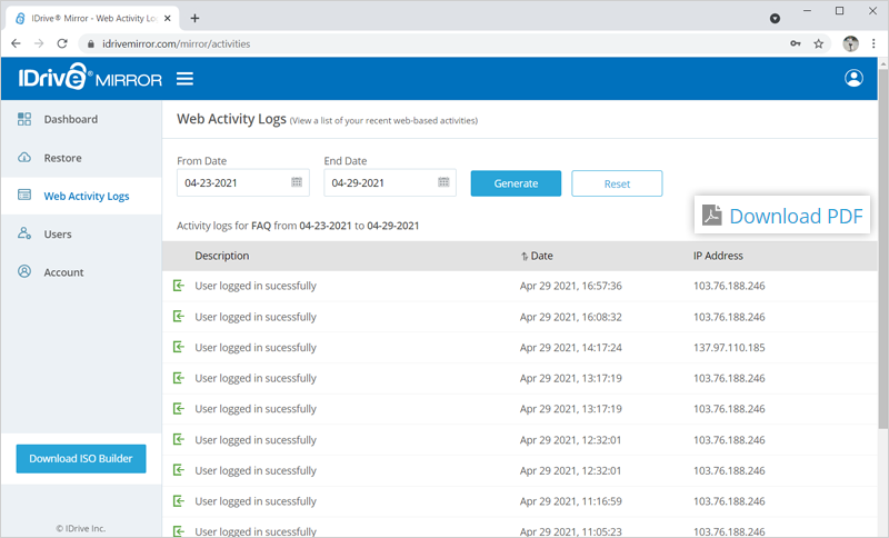 IDrive® Mirror - FAQ